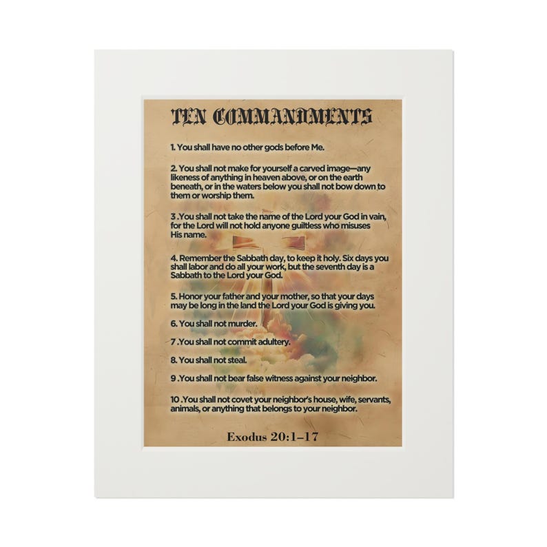 Ten Commandments Poster for Classroom Perfect Educational Decor Fine ...