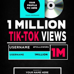 Tiktok STREAMING AWARD, Custom CD Plaque, Record Award, Streaming ...