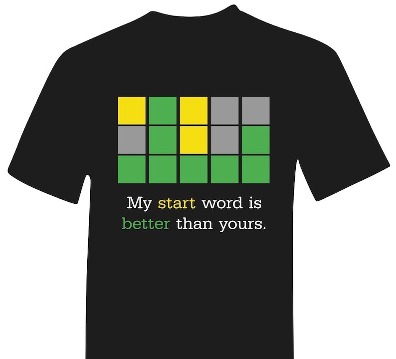 Wordle Start Word Shirt | Short Sleeve Unisex Tshirt Wordle Better ...