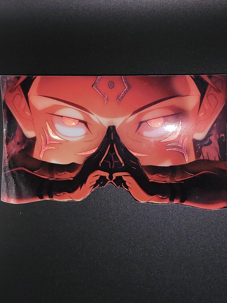 NEW Jujutsu Sukuna UV Reflective Vinyl Decal With Glowing Parts When ...