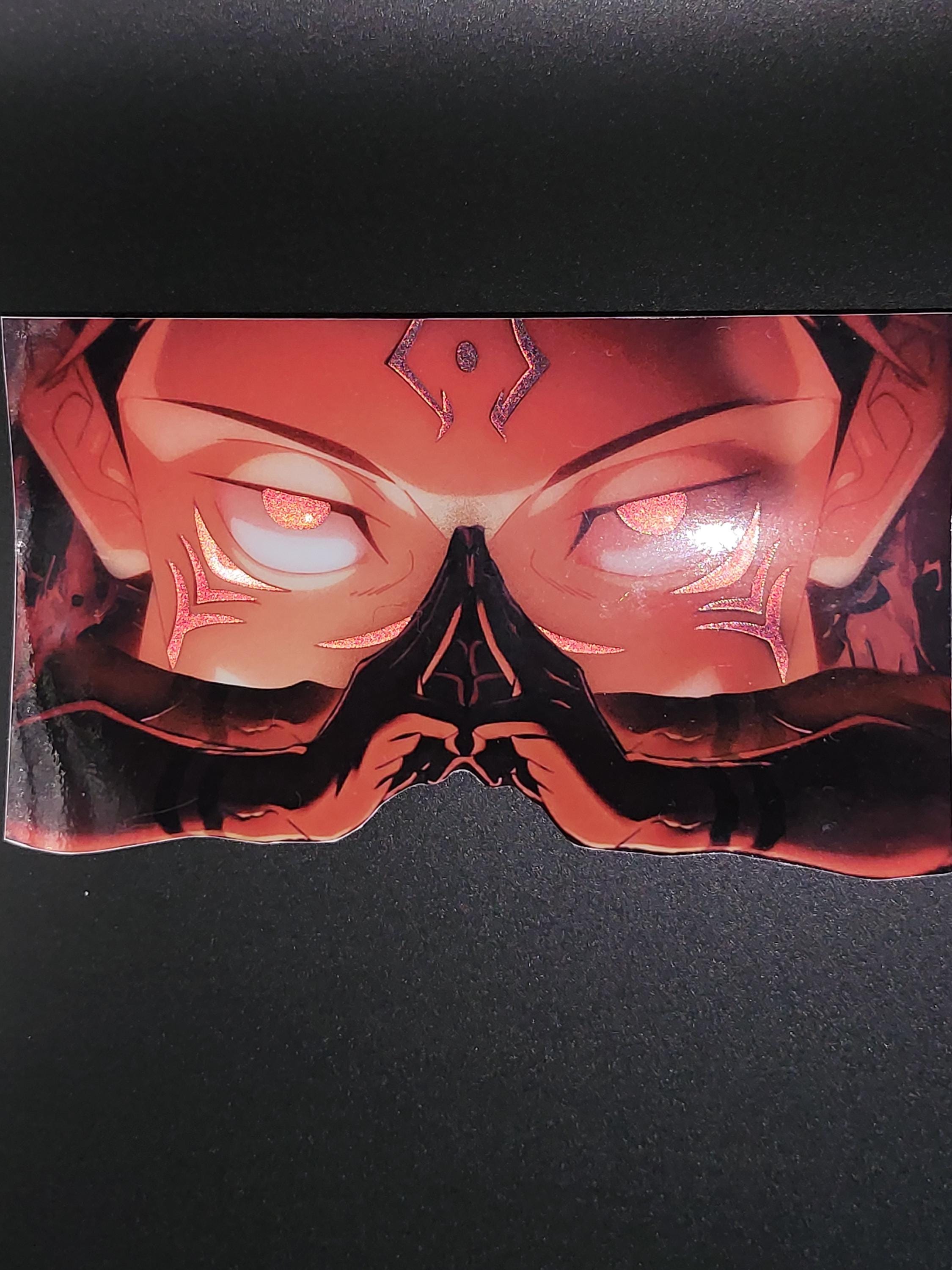 King of Curses Sukuna UV Reflective Vinyl Decal With Glowing Parts When ...