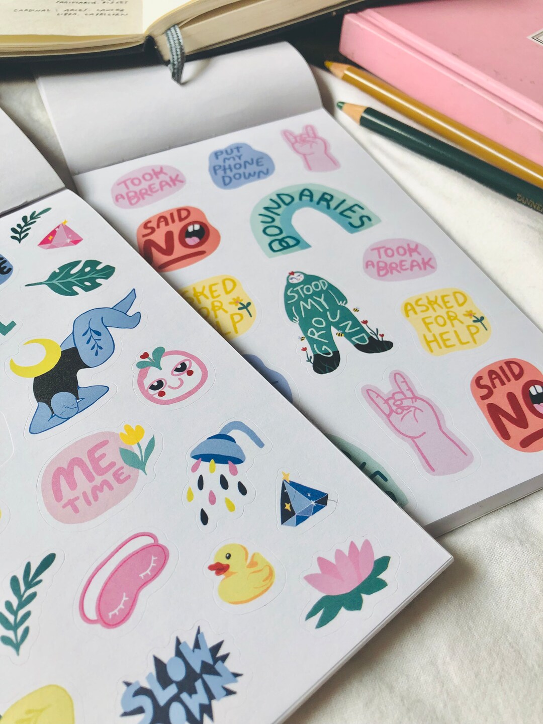 Little Book of Stickers⎟planner Stickers⎟self Care Mental Health ...