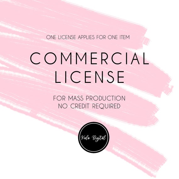 Commercial License Product License Mass Production License - Etsy