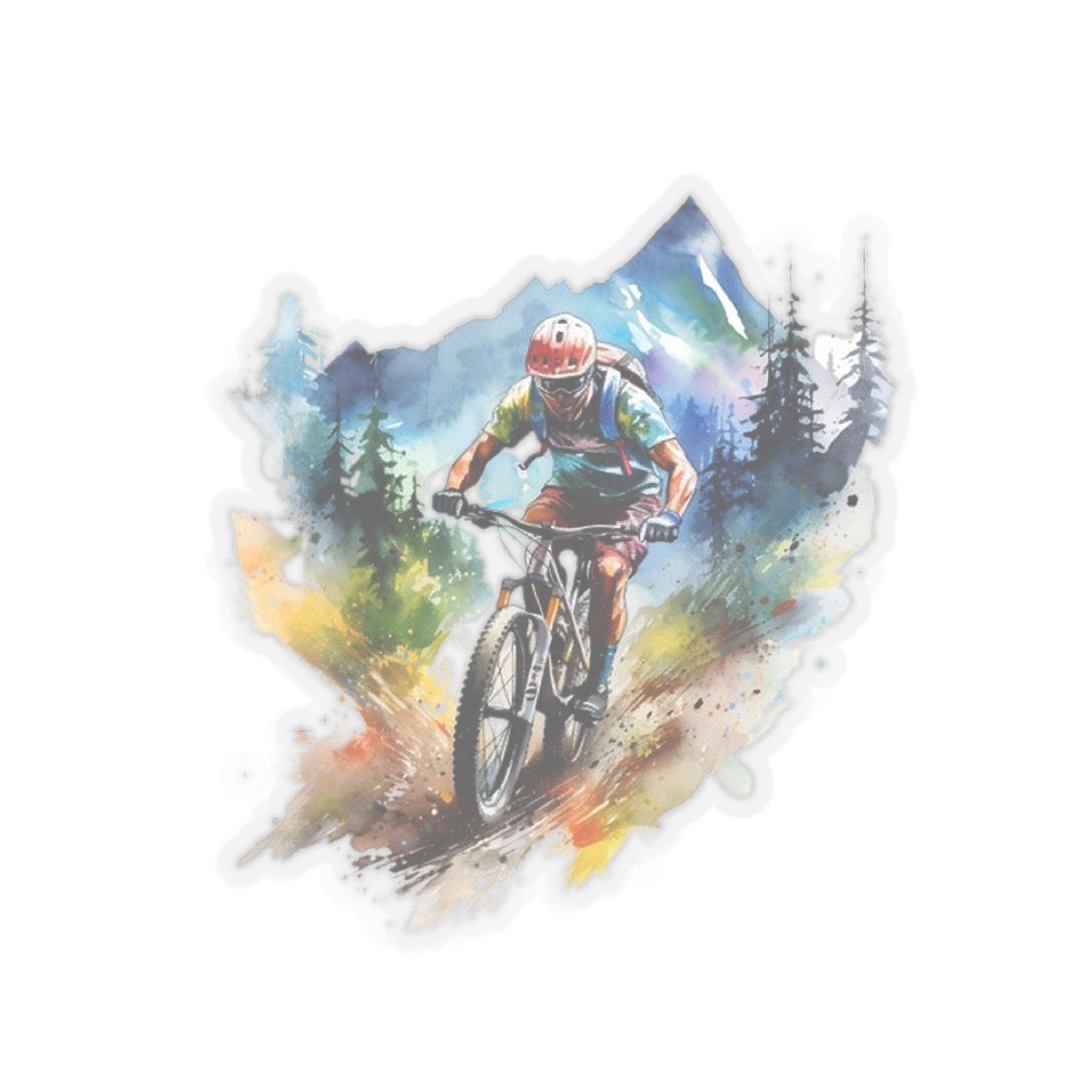 Mountain Bike Sticker Biker Sticker for Laptops Planners - Etsy