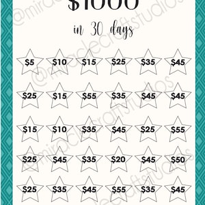 SAVINGS CHALLENGE, Savings Tracker Pdf, Saving Tracker to Save 1K in 30 ...