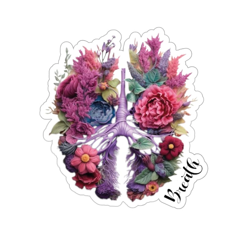 Floral Lung Sticker, , Lungs Stickers, Breath Stickers, Nurse Vinyl ...
