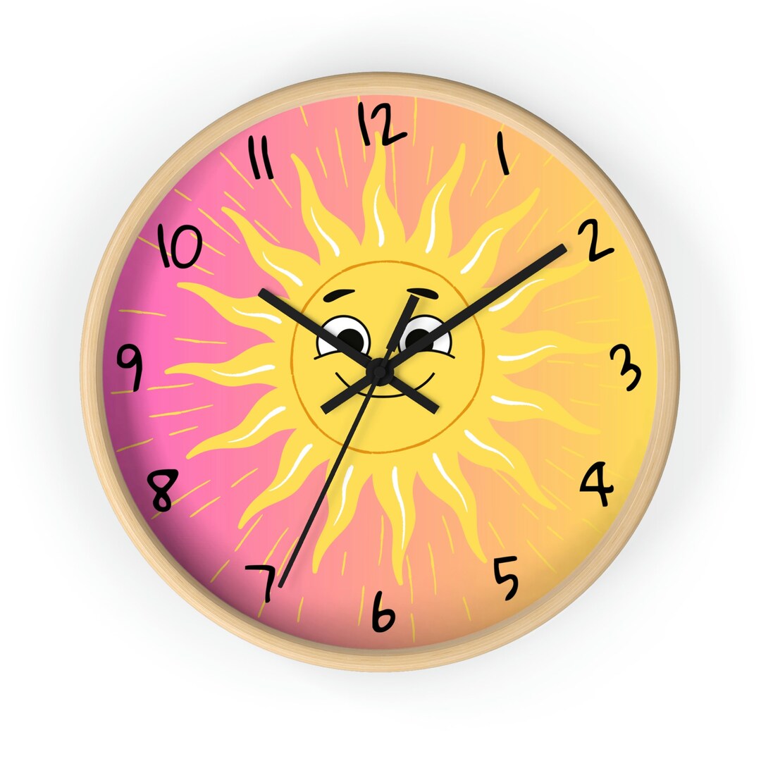 Sun Wall Clock Nursery Wall Decor Clock Wall Kids Neutral - Etsy