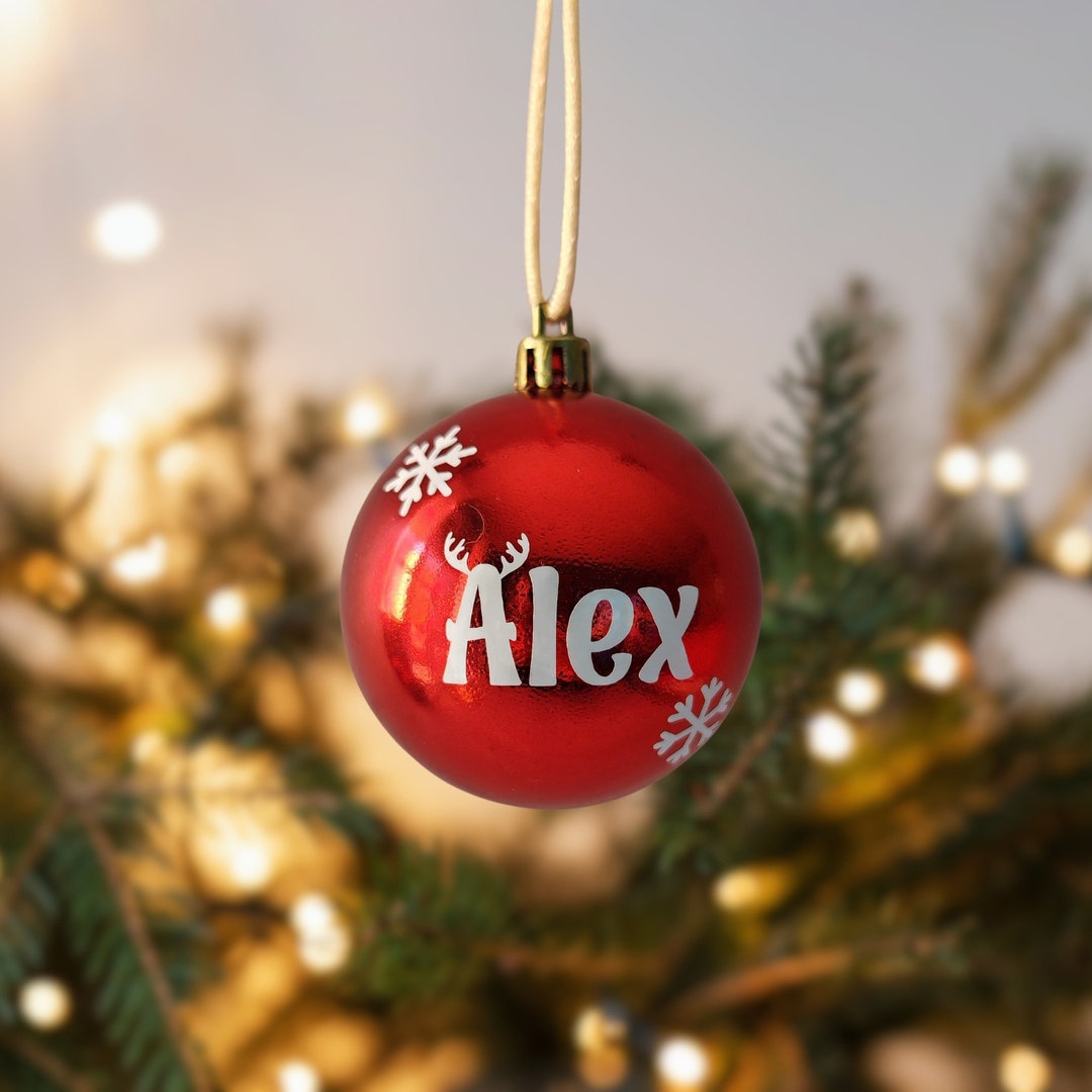 Personalized Christmas Bauble, Christmas Tree Name Ornament Customized ...