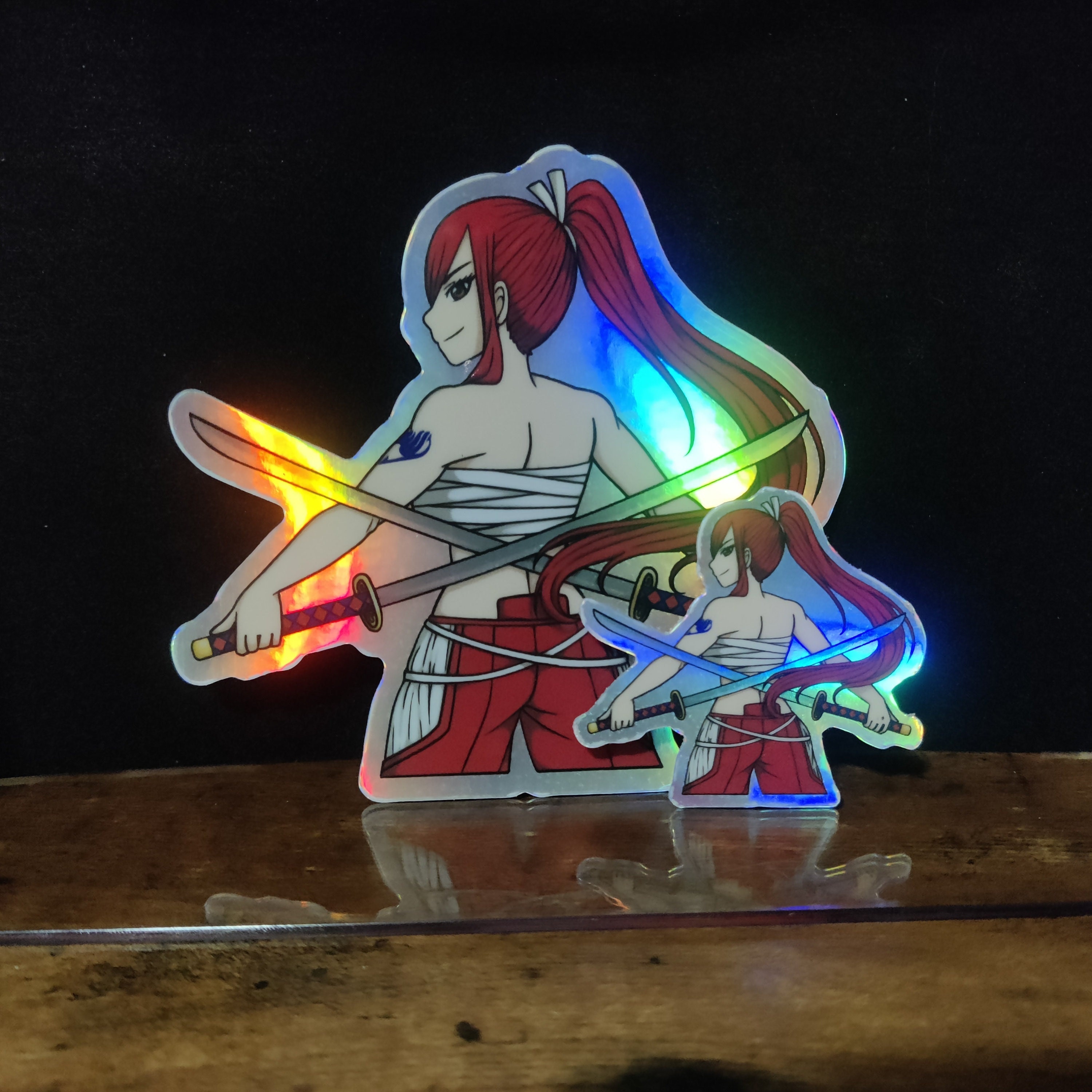 Erza Scarlet Holographic Waterproof Sticker - Etsy