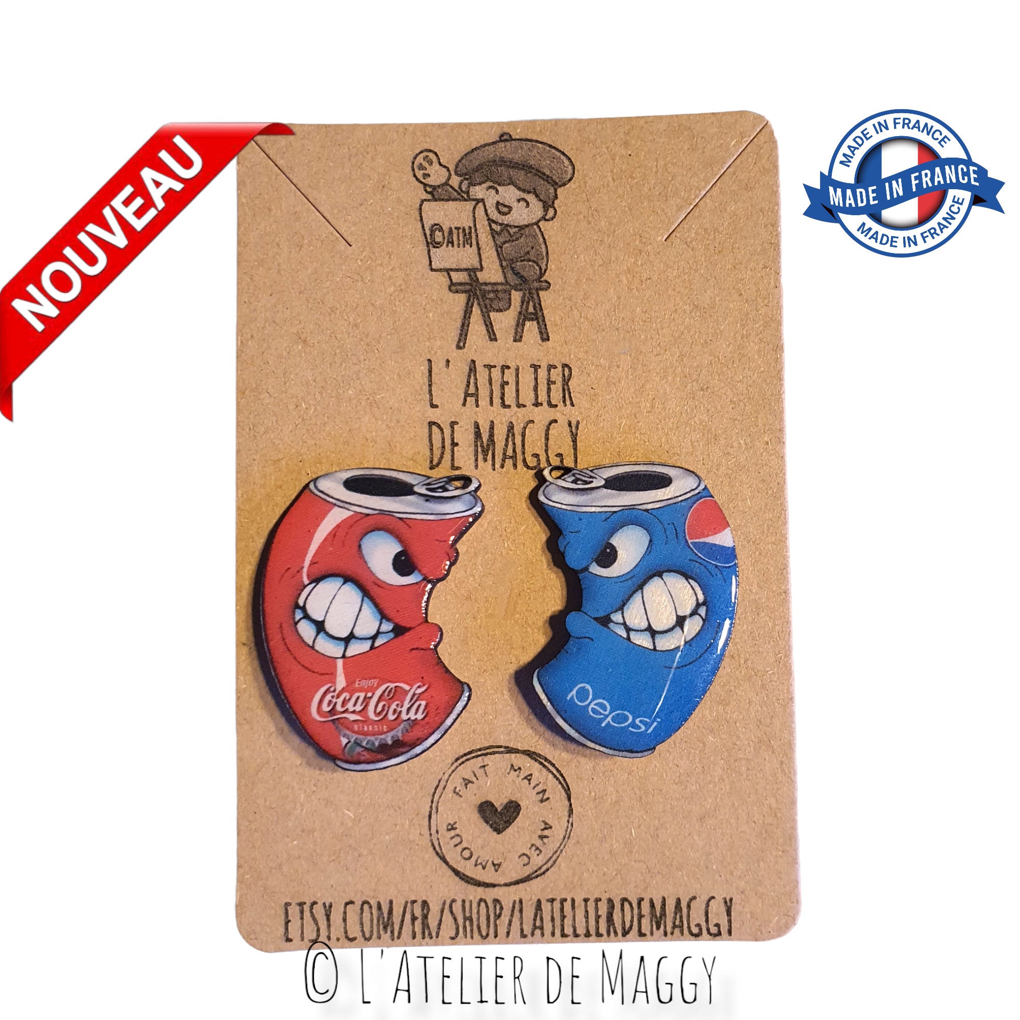 Gift Idea: Wooden Pepsi Cola and Coca Cola Can Pins Pepsi Cola Versus ...