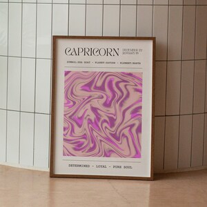 Capricorn Zodiac Print - Astrology Star Sign Poster - Gifts for Her ...
