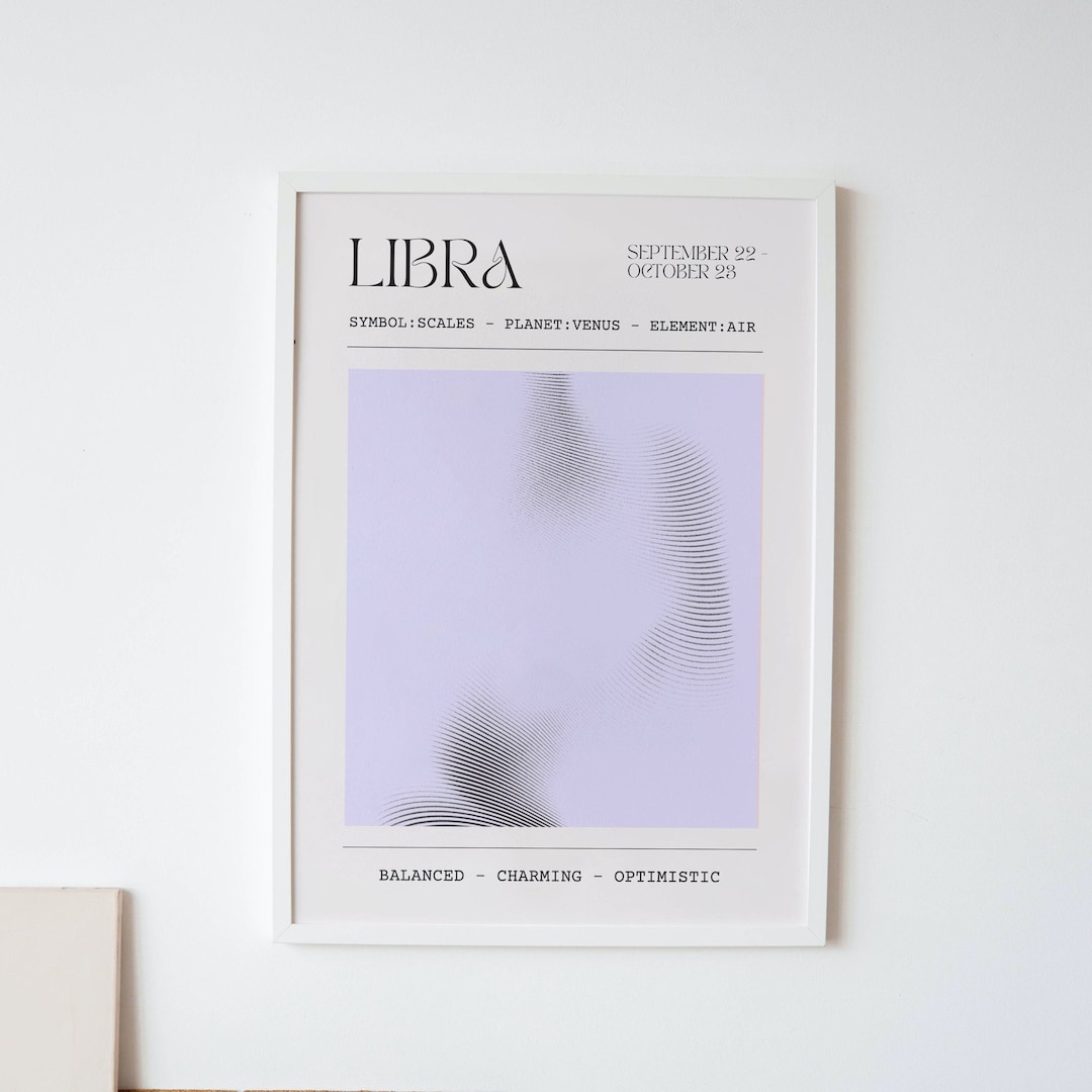Libra Zodiac Print - Astrology Star Sign Poster - Gifts for Her - Etsy