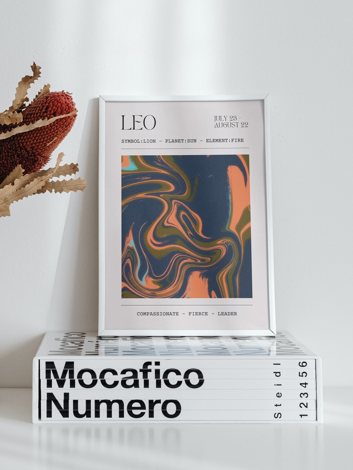 Leo Zodiac Print Graphic Design Astrology Poster Minimal | Etsy