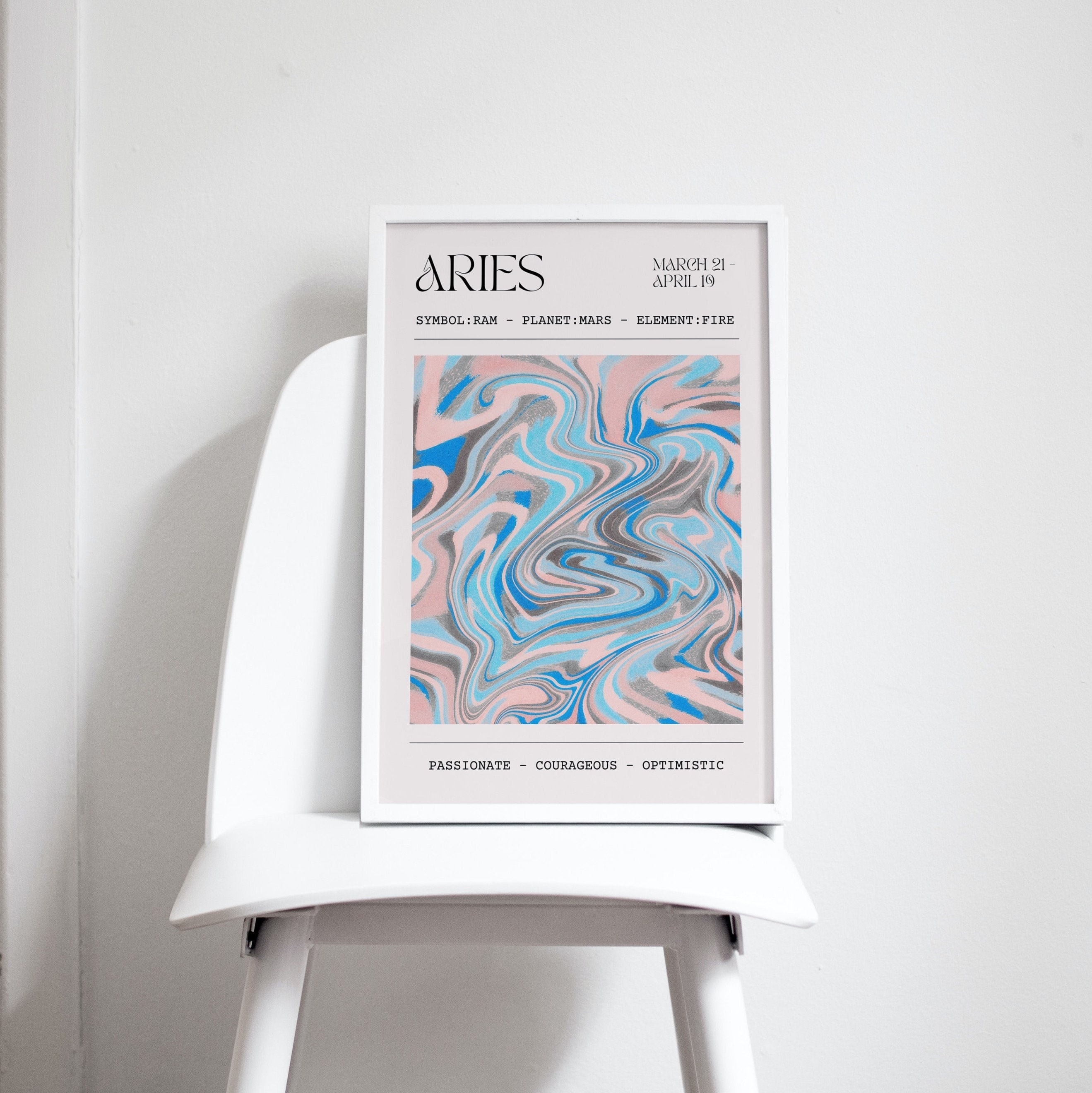 Aries Zodiac Print - Astrology Star Sign Poster - Gifts for Her ...