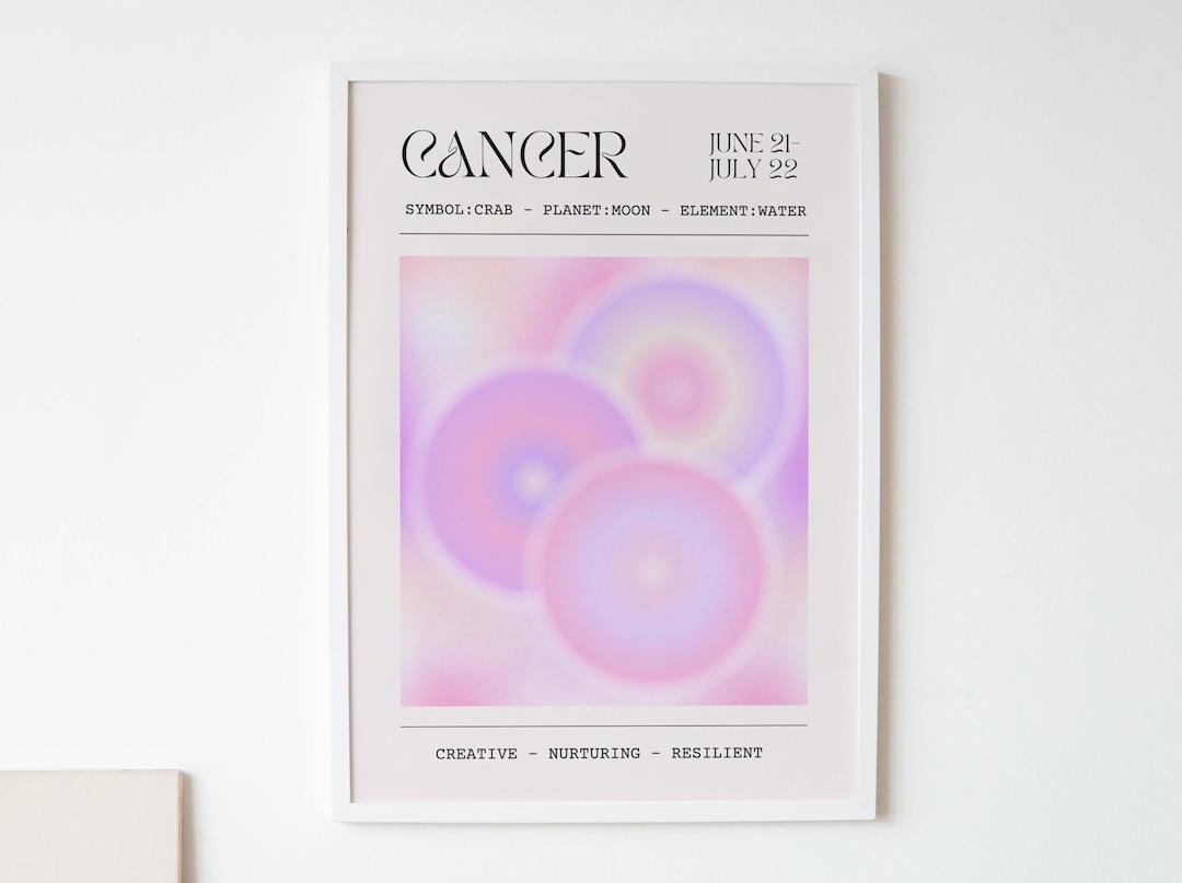 Cancer Zodiac Print - Astrology Star Sign Poster - Gifts for Her ...