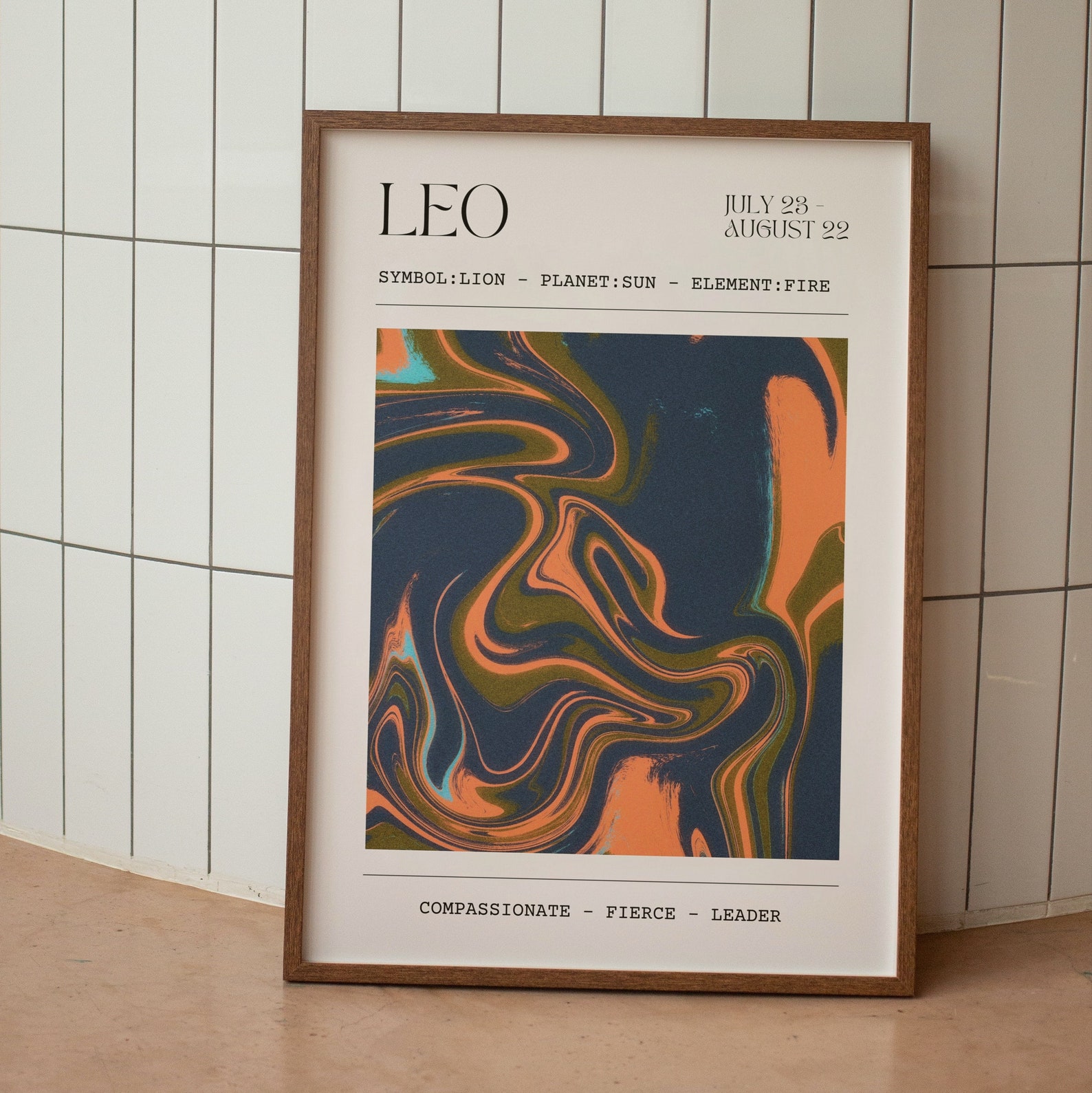 Leo Zodiac Print Graphic Design Astrology Poster Minimal - Etsy
