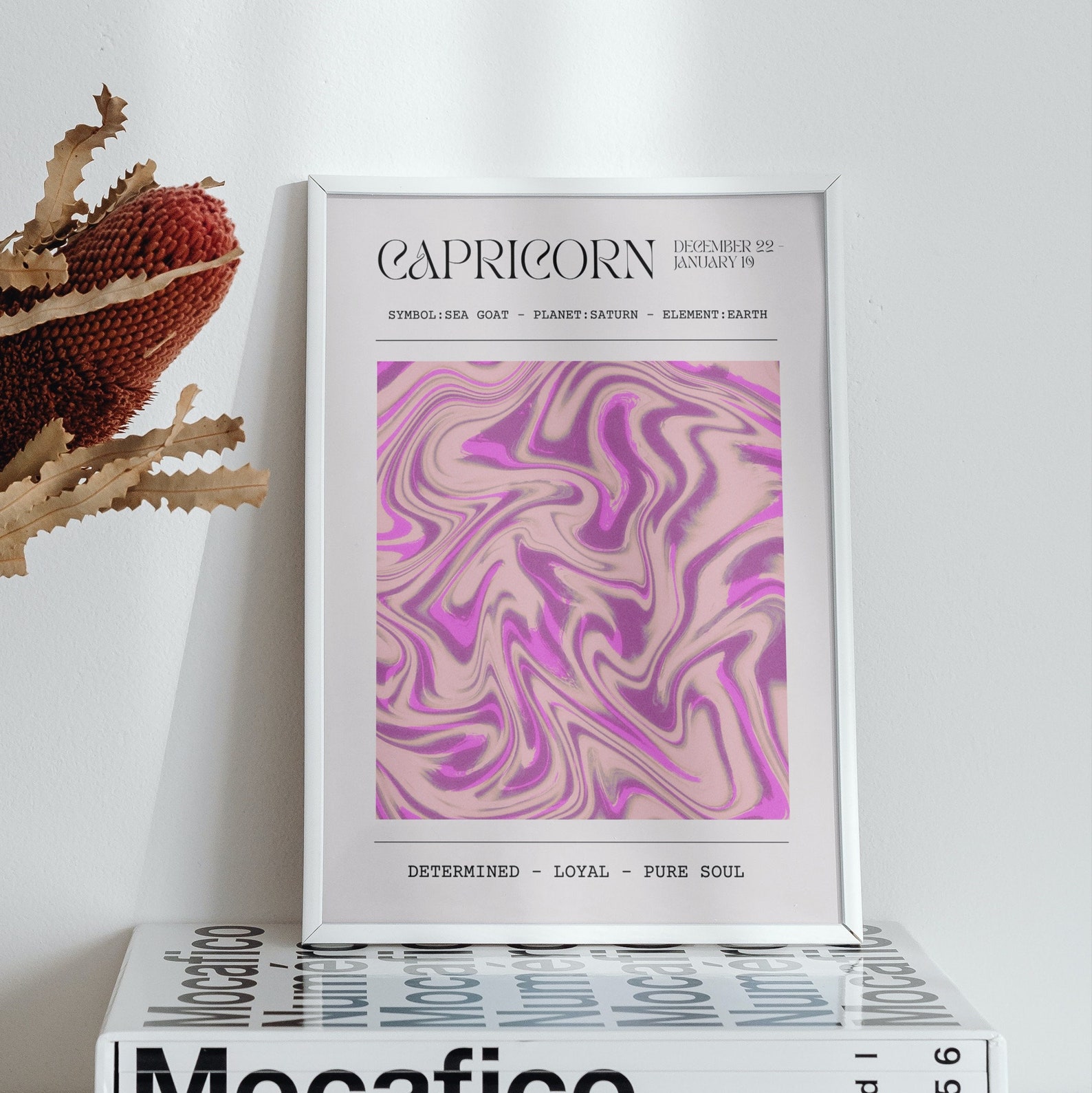 Capricorn Zodiac Print - Astrology Star Sign Poster - Gifts for Her ...