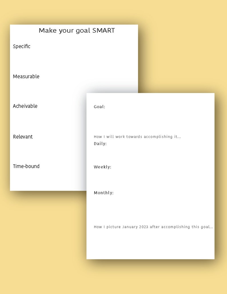 Goals Worksheet for 2022, Goal Setting, Goal Tracking and S.M.A.R.T ...