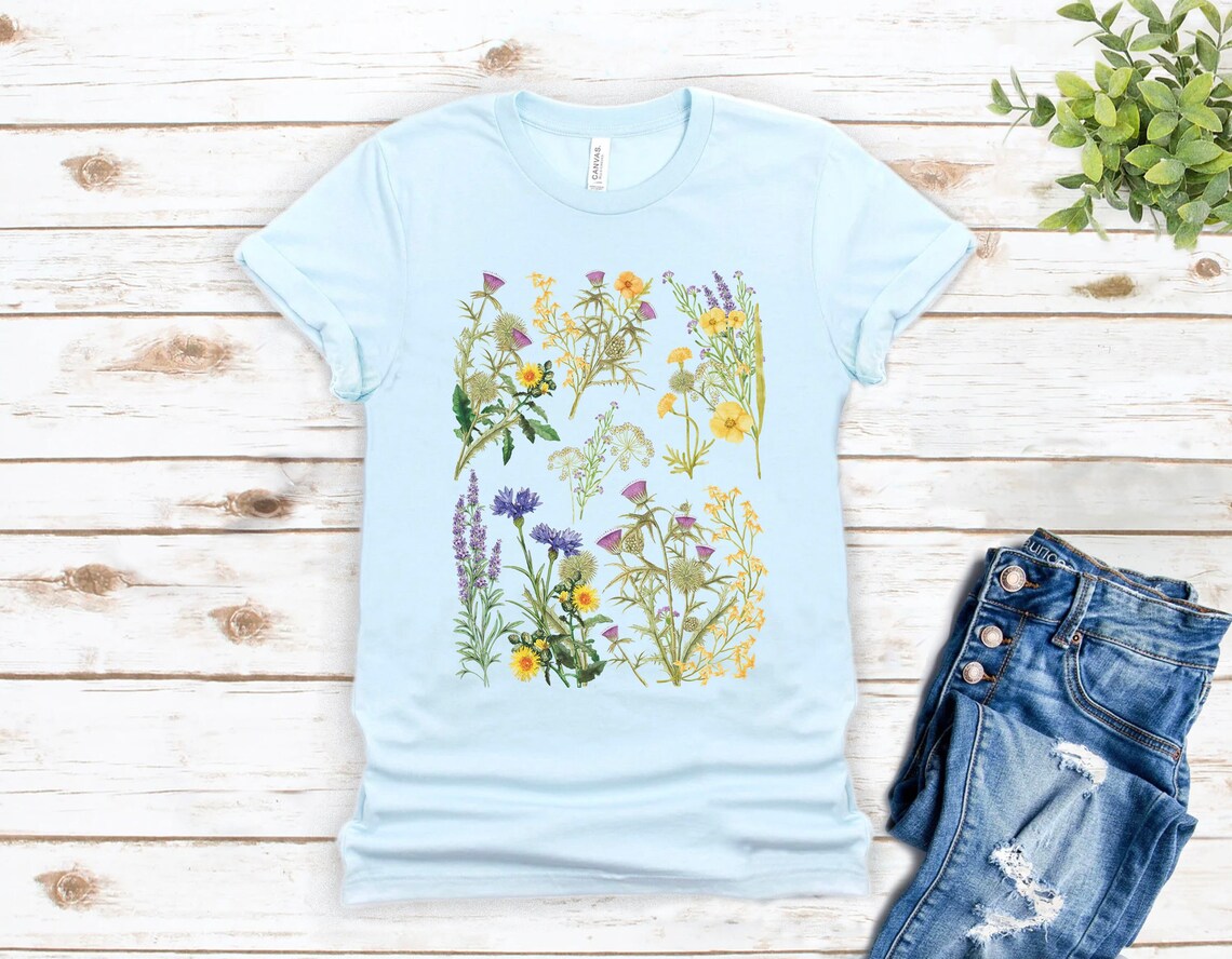 Floral Collection Wildflower Edition Wildflower T-shirt, Botanical ...