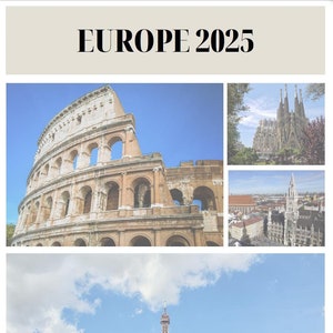 Editable Europe Travel Itinerary Template | Customisable Canva Template ...