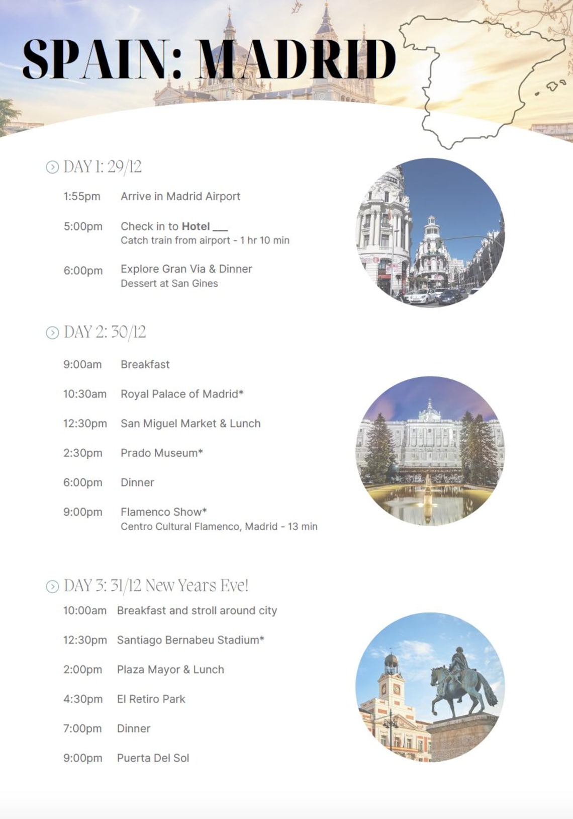 Editable Europe Travel Itinerary Template | Customisable Canva Template ...