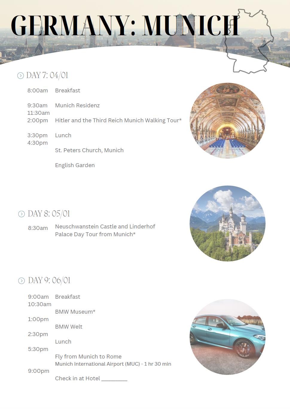 Editable Europe Travel Itinerary Template | Customisable Canva Template ...