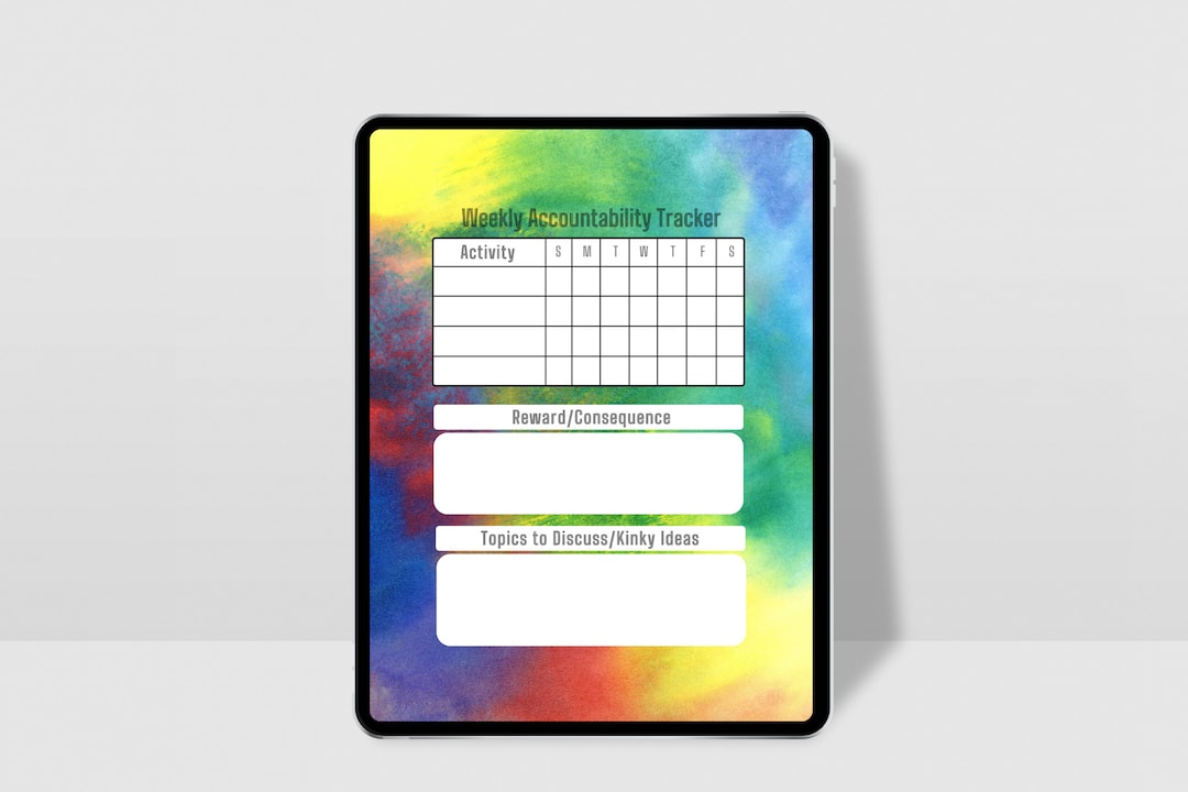 Pride Flag Weekly Accountability Tracker for Dominants | D/s ...