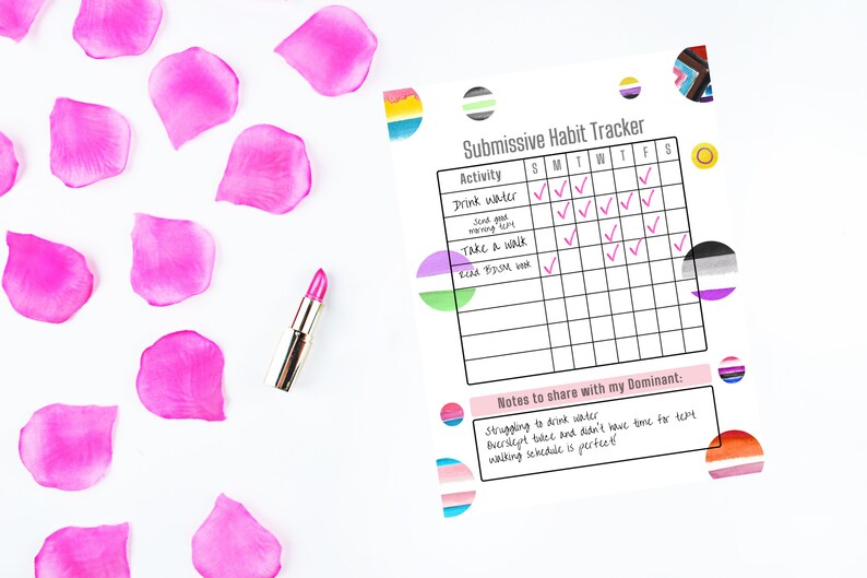 Pride Flag Weekly Habit Tracker Submissive Tasks Habit Tracker ...