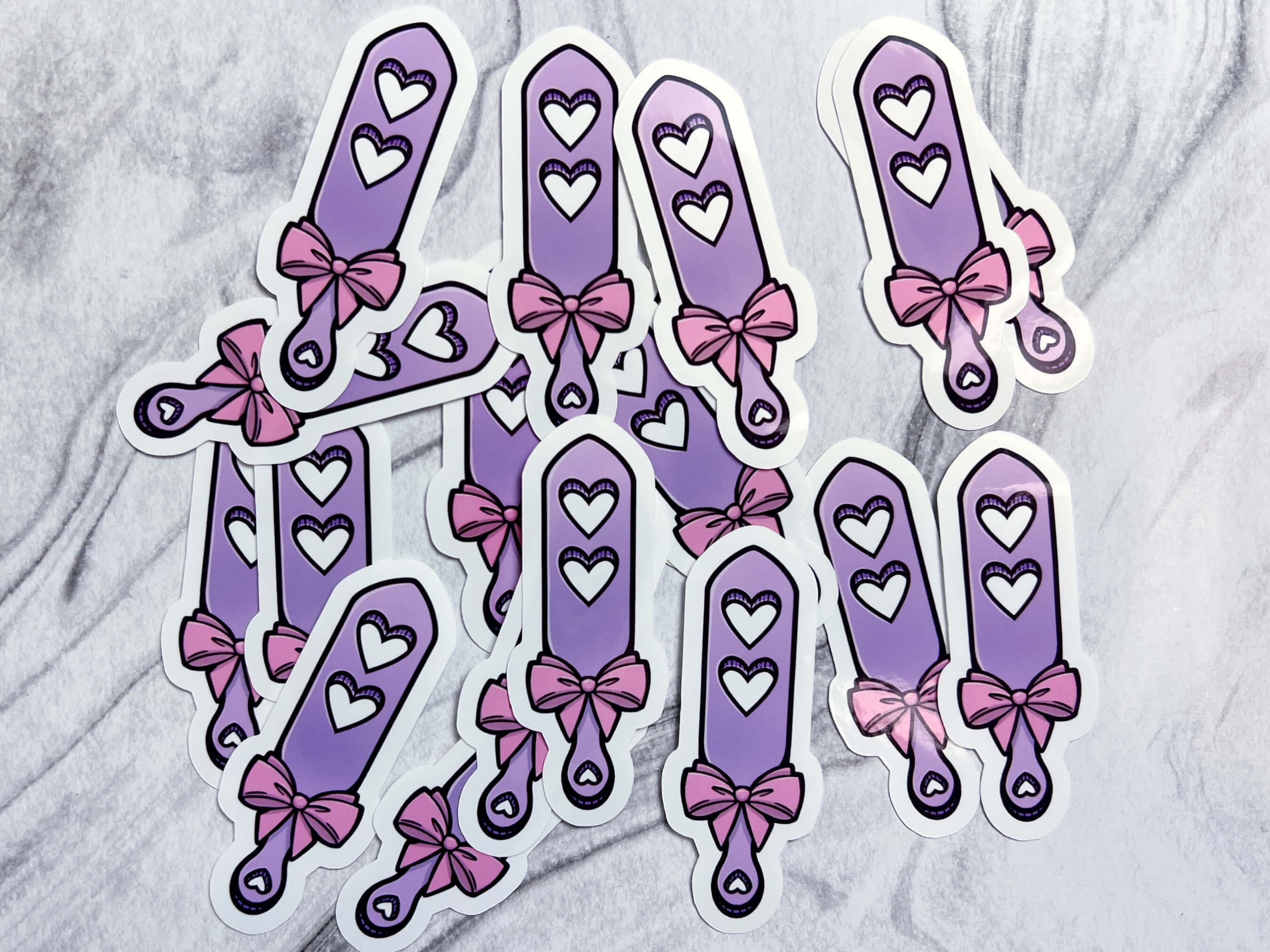 Paddle With Two Hearts Die Cut Sticker | BDSM Sticker | Kinky Sticker ...