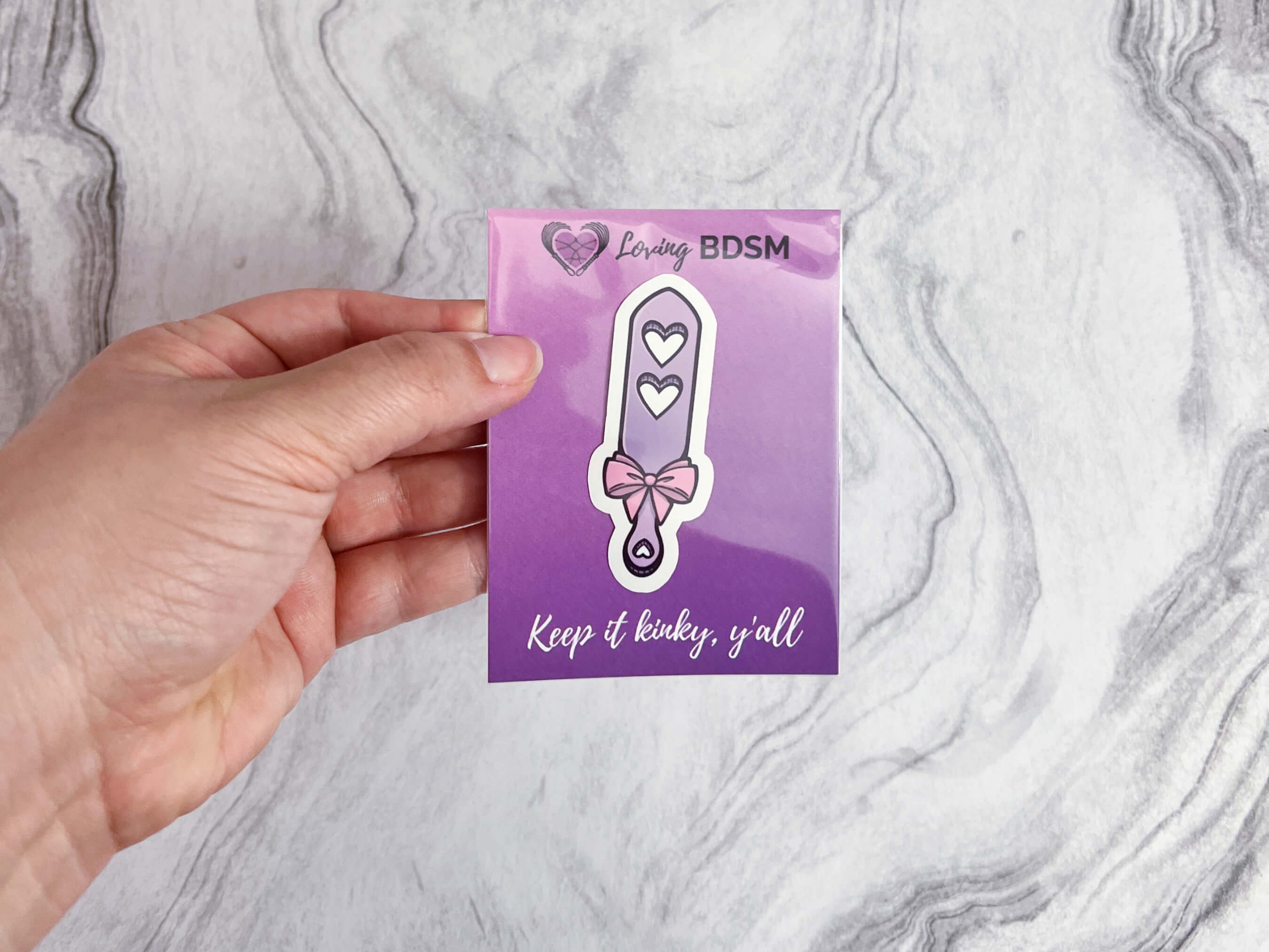 Paddle With Two Hearts Die Cut Sticker | BDSM Sticker | Kinky Sticker ...