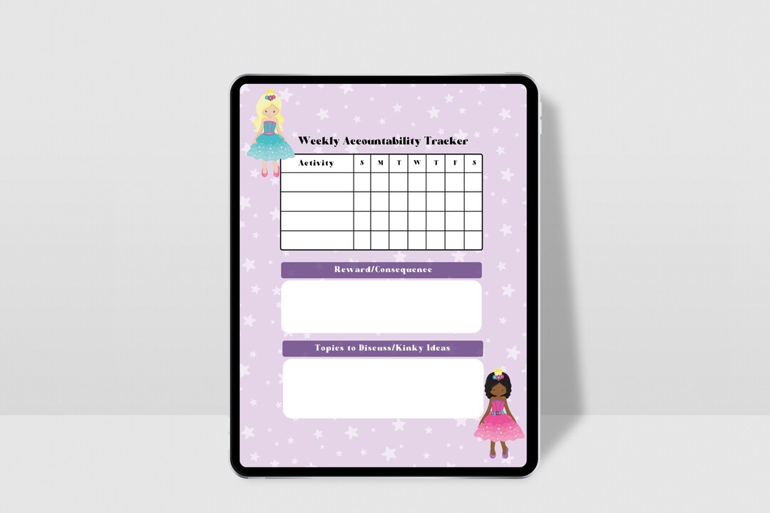 Princess Weekly Accountability Tracker for Dominants | D/s Relationship ...