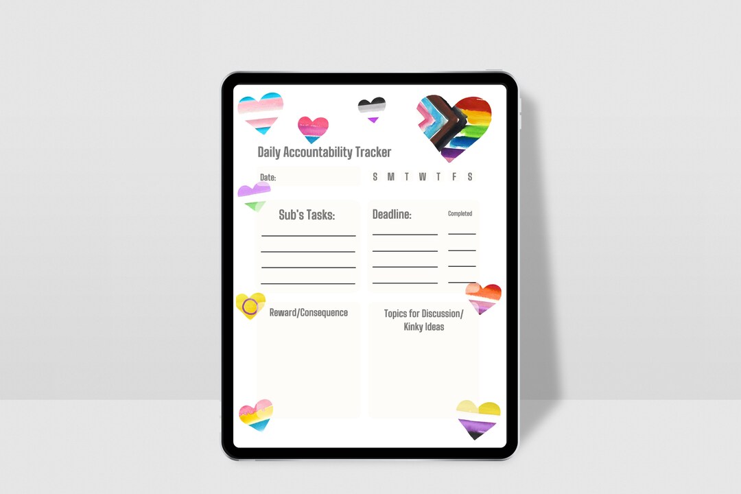 Pride Flag D/s Daily Accountability Tracker (digital Download) - Etsy