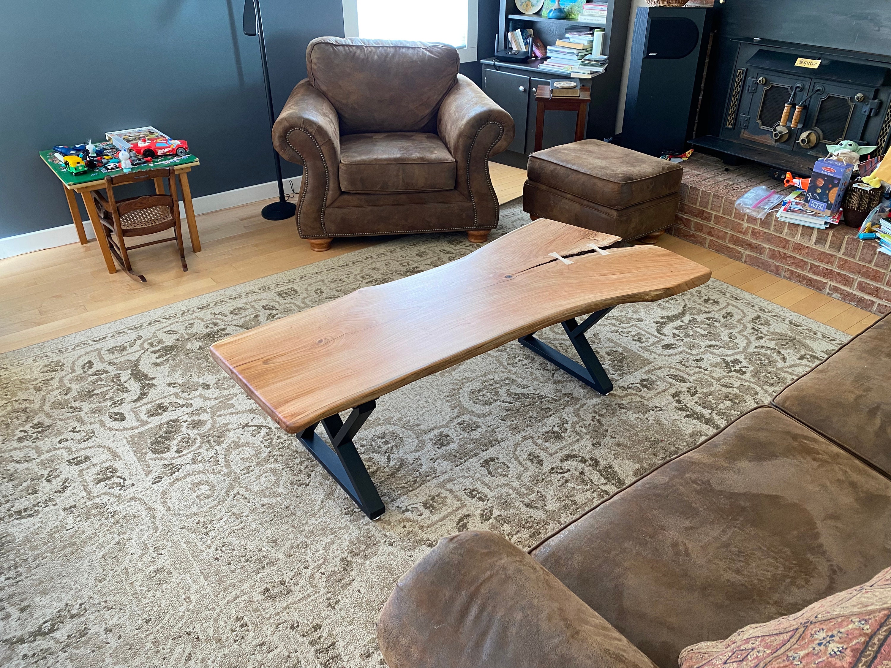 Cherry Slab Coffee Table With Curley Maple Bowties - Etsy
