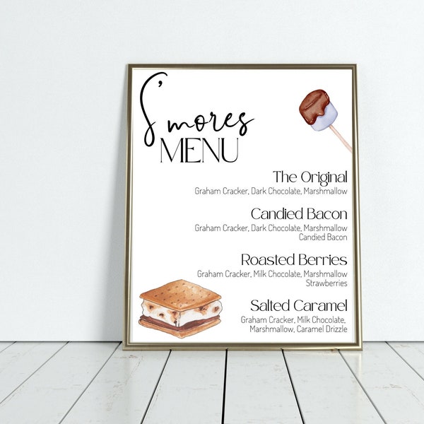 Smores Bar Signs - Etsy