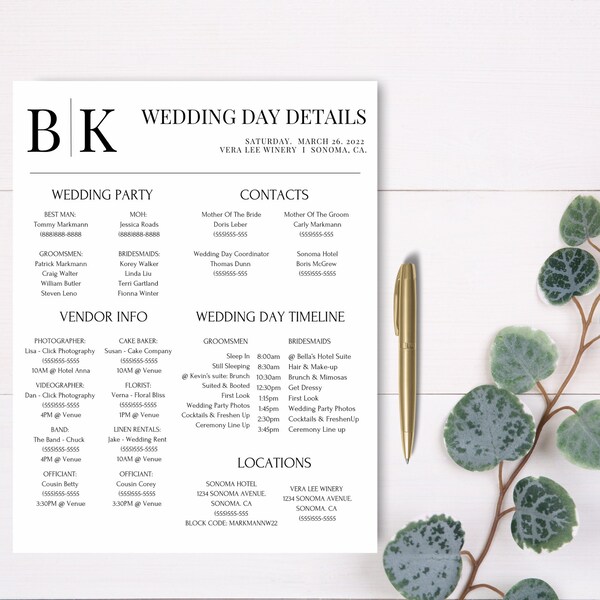 Wedding Organization File - Etsy