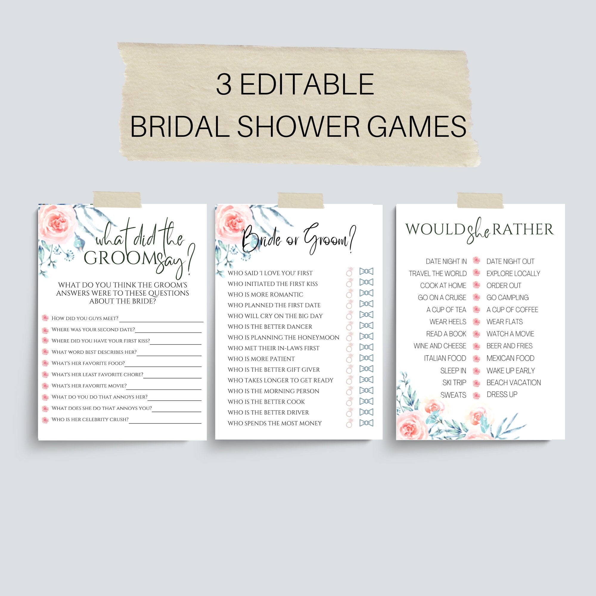 Bridal Shower Dress Up Game