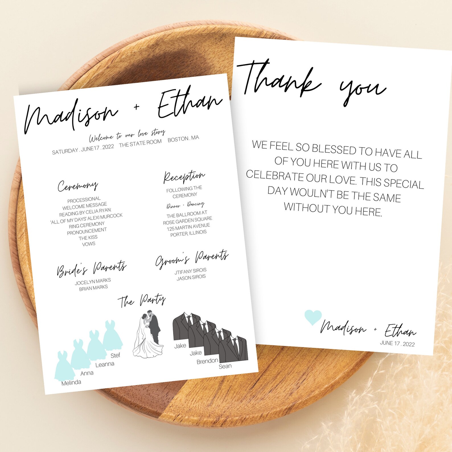 Wedding Day Program Template Wedding Day Details Wedding - Etsy