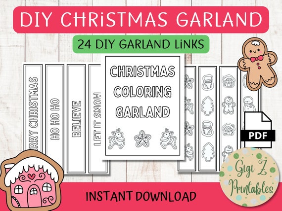 Printable Holiday Garland Printable Christmas Décor DIY - Etsy