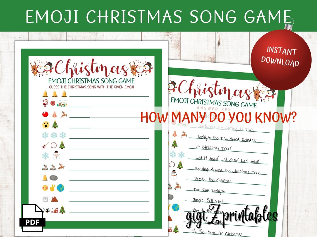 Printable Christmas Emoji Song Games Christmas Party Games - Etsy