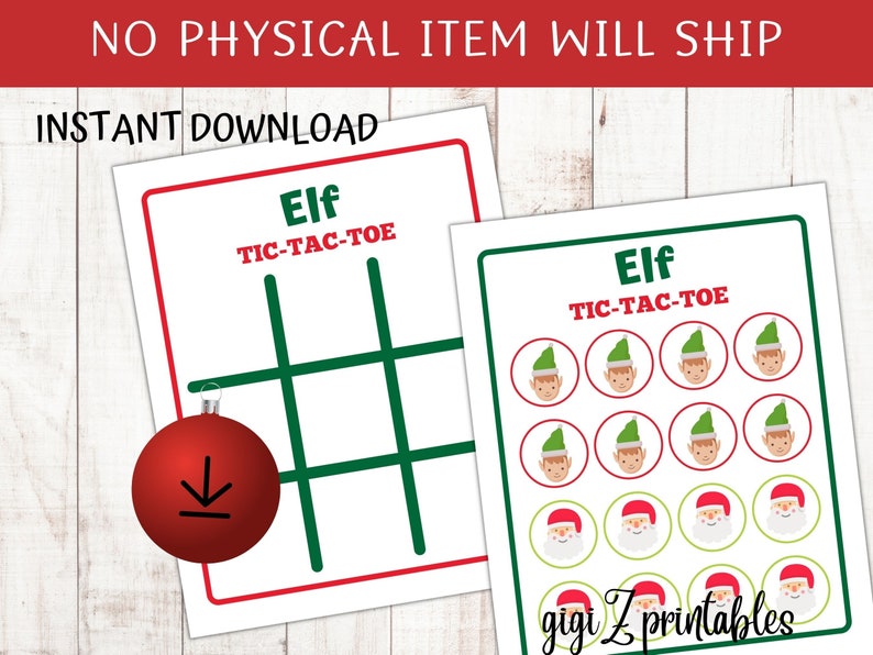 Easy Elf Activity Printable Tic-tac-toe Game Elf Prop - Etsy