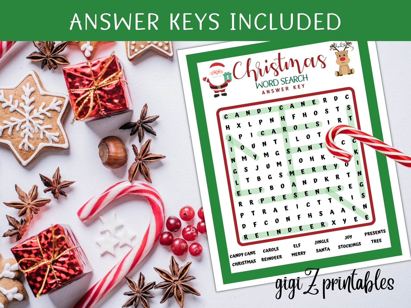 Printable Christmas Word Search Games Christmas Party Games - Etsy