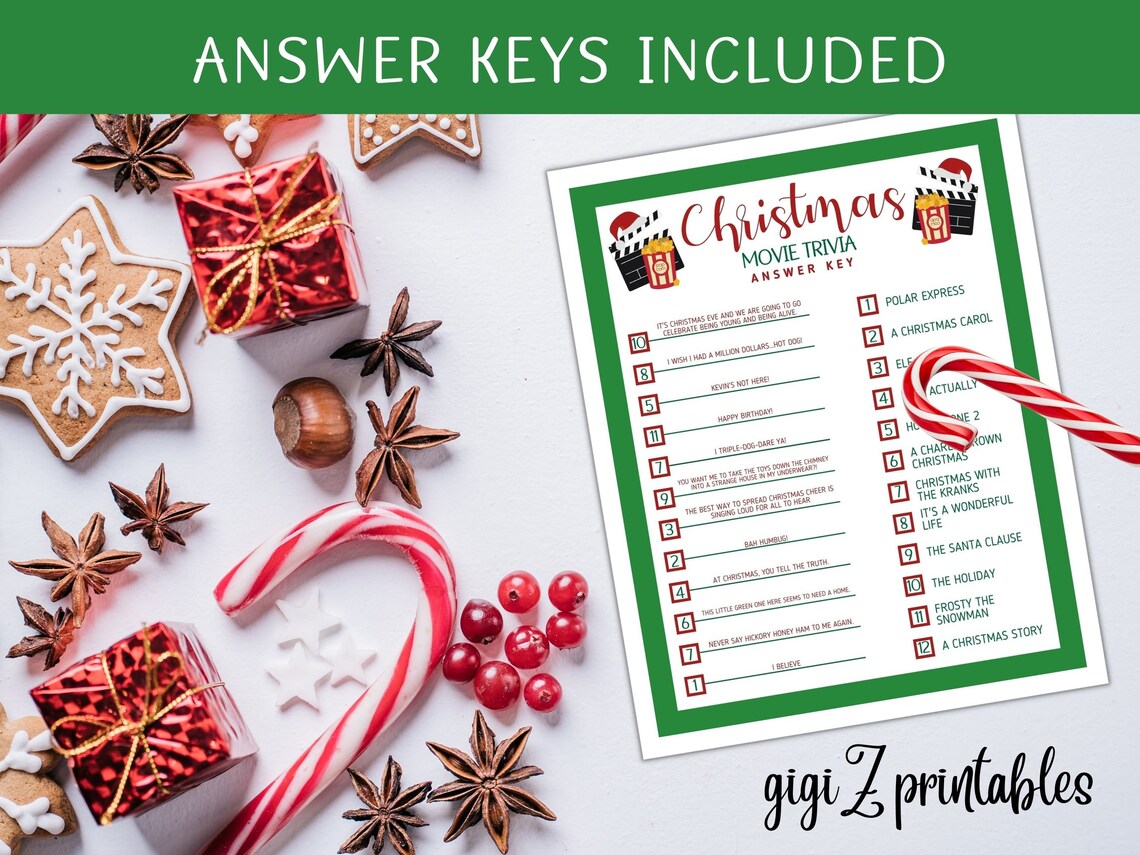 Printable Christmas Movie Trivia Games Christmas Party Games - Etsy