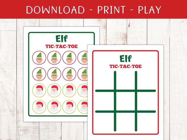 Easy Elf Activity Printable Tic-tac-toe Game Elf Prop - Etsy