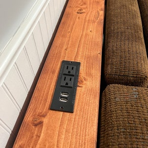 Custom Wood Powered Console Table for Behind the Couch | Entryway ...