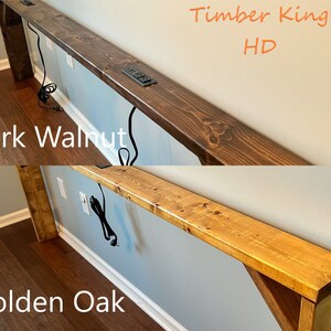 Customizable Narrow Wood Powered Console Table for Behind the Couch ...