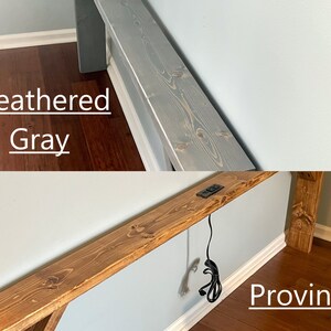 Rustic Wood Console Table With Built in Charging Outlet | Behind the ...