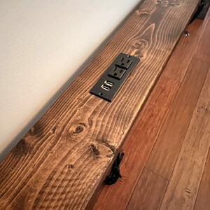 Custom Wood Powered Console Table for Behind the Couch | Entryway ...