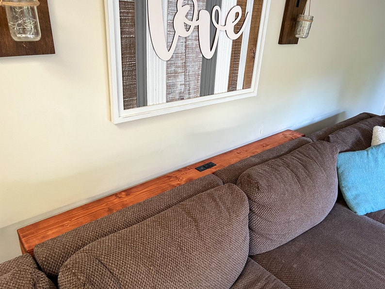 Powered Wood Console Table 5 Inches Deep Behind the Sofa - Etsy
