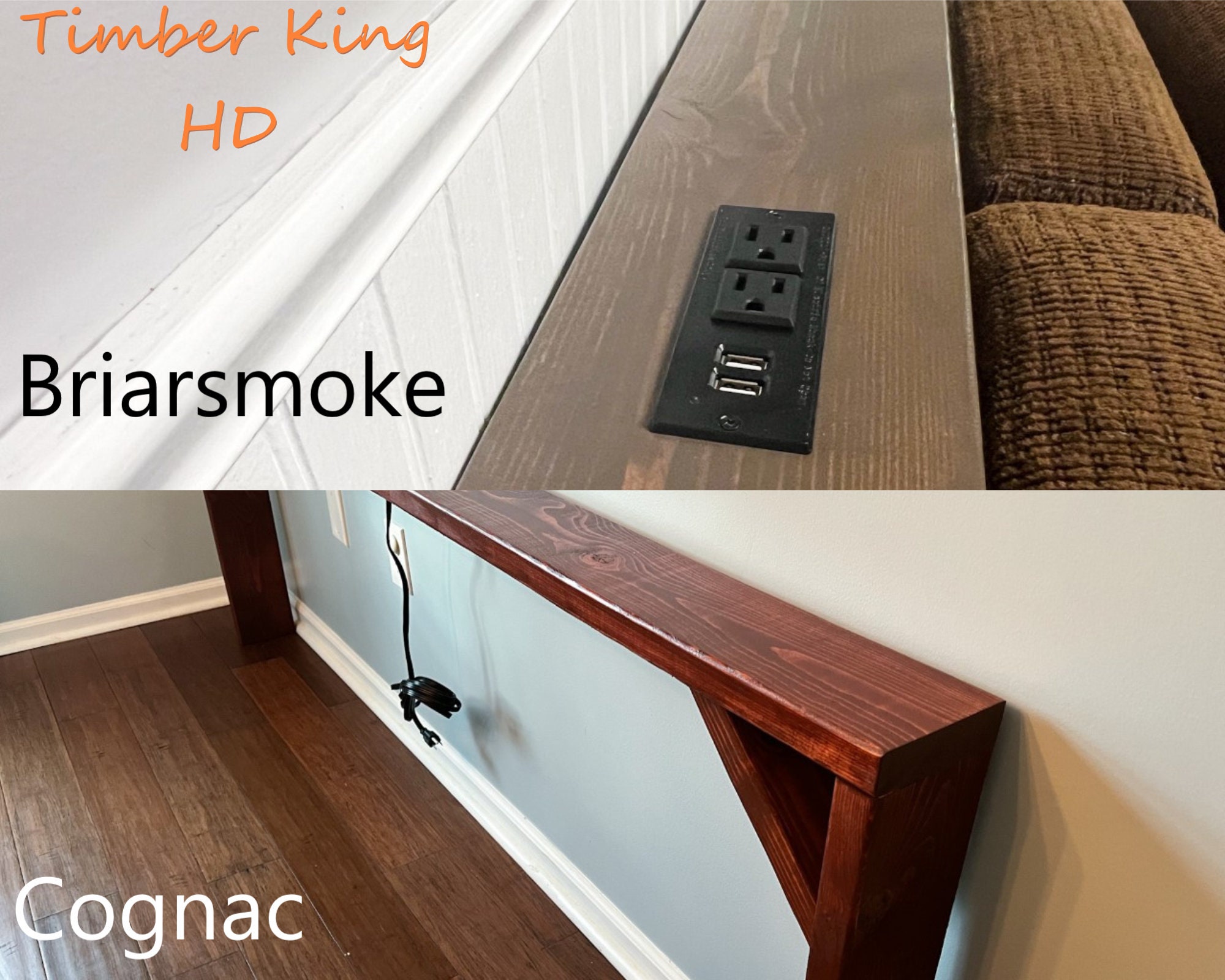 Custom Wood Powered Console Table for Behind the Couch - Etsy