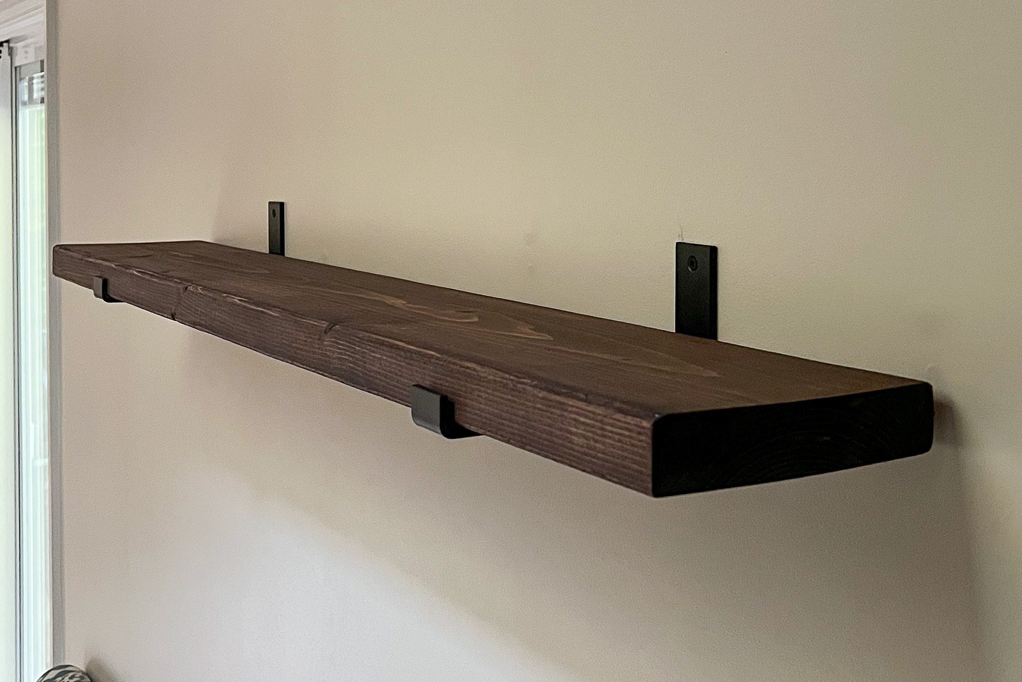 Rustic Wood Shelf With Brackets Farmhouse Shelf for Wall - Etsy